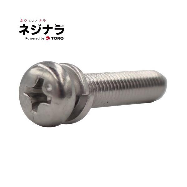 座金組み込みのセムスねじです。十字穴付きのナベ小ねじとスプリングワッシャーが一体になっています。