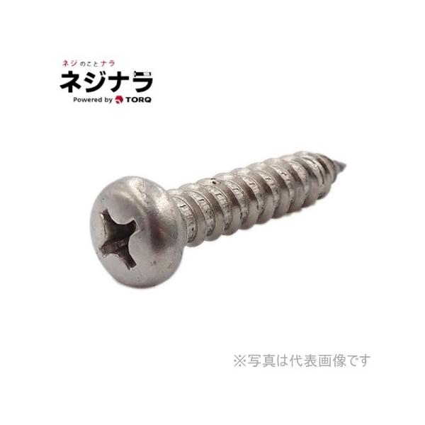 Aタッピング(1種)です。ナベ頭で、タップやナットを使用せず下穴だけで締結ができる薄板鋼板用のねじです。A形はピッチが最も荒く先端部まで尖り、先端までねじ山が立っています。先端の尖っている部分は穴のセンターの位置決め用のガイドと喰いつきを助...