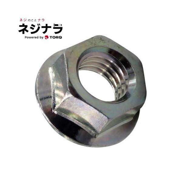 片側にフランジと呼ばれる円錐形のつばがついているナットです。 座面が広いためゆるみ止めや穴への陥没を防ぐ働きをします。裏には鋸歯状の溝であるセレーションがついています。