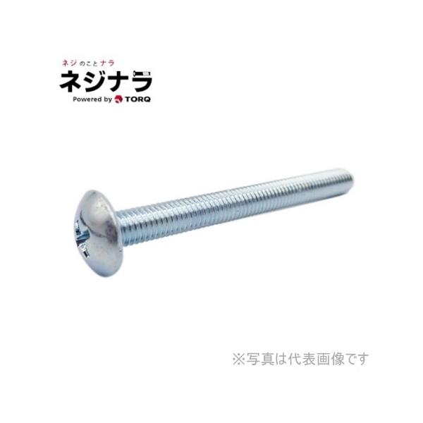 球体を切ったような頭部形状の十字穴付き小ねじです。他の小ねじに比べて頭部外径が大きいため、部材との接地面積も大きくなります。