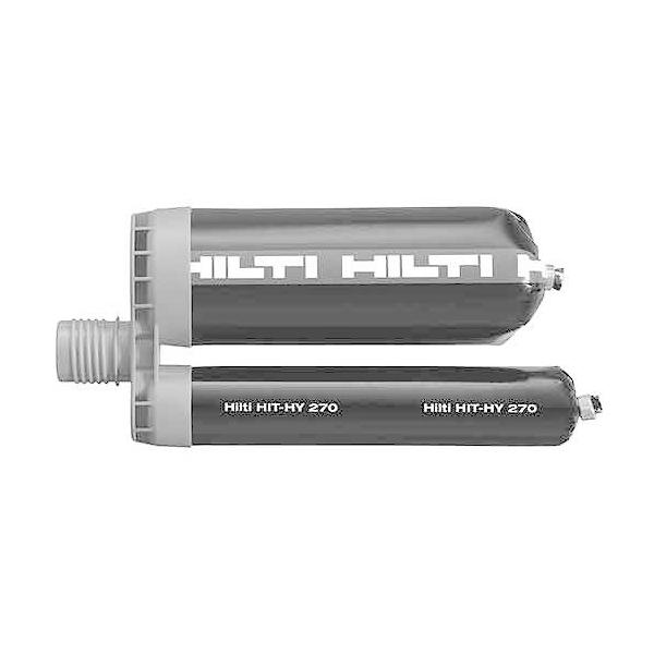 接着系注入アンカー　HIT-HY 270　　あらゆる石材への留付けで認証済みの最高性能注入式ハイブリッドモルタル　　特長　・ETA の石材に関する認証と技術データが揃っているため、多様なアプリケーションに使用可能　・HIT-SC 複合スリー...
