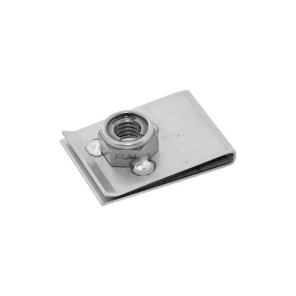 "U-ナット"とクリップ金具を一体化した"クリップ U-ナット"。　高速道路の防音壁施工など、手が入らないまたは届かない現場での作業を　容易にする特化型"U-ナット"です。 部材に孔をあけるだけで、ナットの　溶接は不要。さらに、ガイドリング...