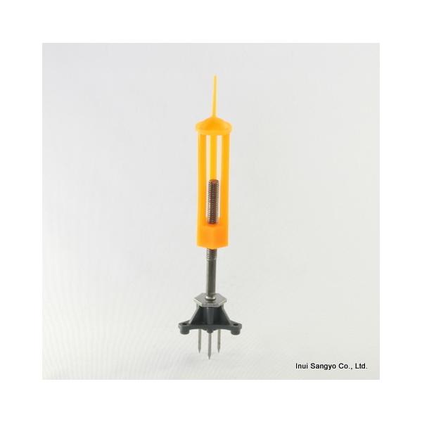 釘処理が簡単なスラブ天端目印用金具■特長・バネ式、ポリ式ともに弾性構造のため、外圧に　対しても直立に復元します。・テンバ先端にアンテナが付けましたので、目印が　より正確になります。・バネ式は同梱の打込パイプで、ポリ式はポイント　を倒して中央...