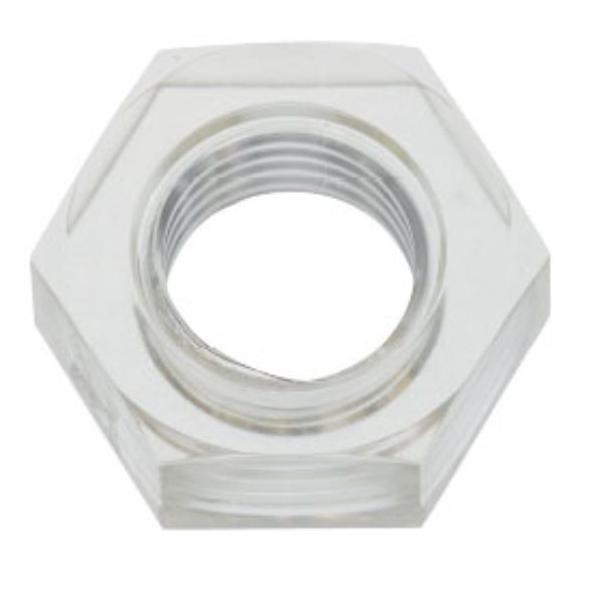 M10-1種 ポリカ(透明)　六角ナットPC(ポリカーボネート)は非晶性のエンジニアリングプラスチックです。抜群の耐衝撃性を有し、機械的特性、電気的特性などをバランスよく備え、かつ透明(*1)で自己消化性を示すことから、電気・電子分野から自...