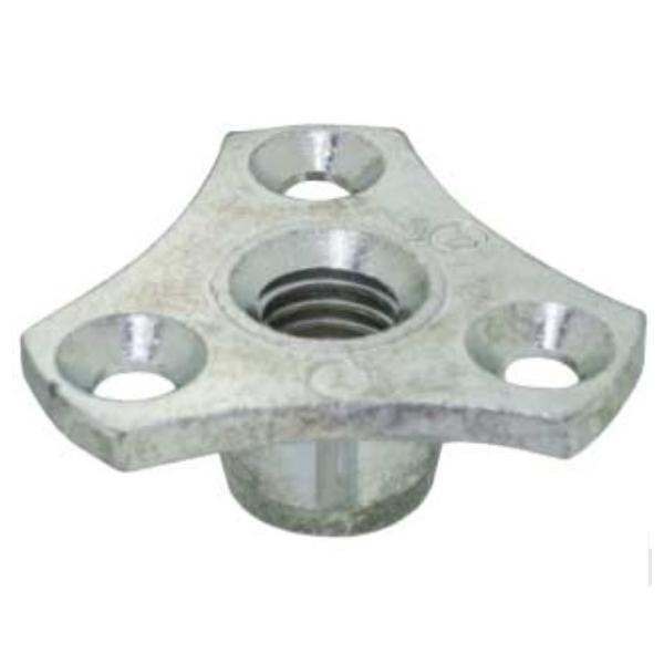 鬼目ナットＪタイプ　M10　バラ売り・こちらの商品は並目ピッチ(P=1.5)です。・アジャスター、キャスター等の取り付け用で、外周に突起部を付けて共回りやゆるみ、抜けを防止した打ち込み脚用ナットです。・ナットを下穴に打ち込んだ後、座金部を木...