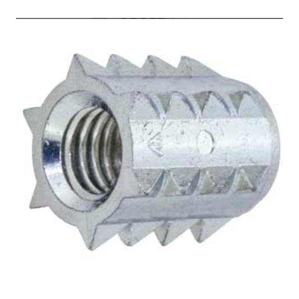 鬼目ナット　Aタイプ　M3X8.5・　打込式ストレート　下穴径φ4.1〜4.5　亜鉛ダイキャスト＋三価クロメート品  　*発注単位に関する注意*当コーナーでは販売単位として「10個入りパック」等の表記をしておりますが「パック」とは、あくまで...