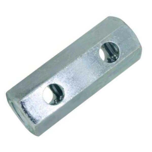 W1/2X19X50 　穴/ポンチ付高ナット　ユニクロメッキ窓/ポンチ付き高ナット全ネジのジョイントなどに！窓付で目視できるから締め込みが確実！細身の平径19タイプです。*発注単位に関する注意*当コーナーでは販売単位として「10個入りパック...