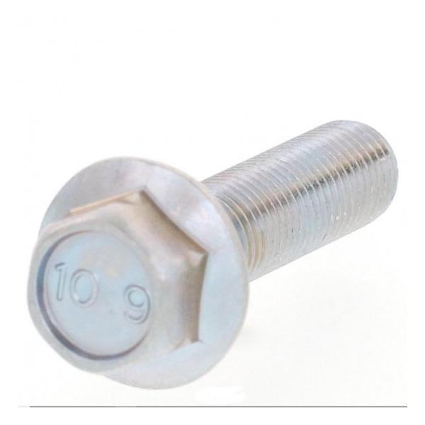 M10(P=1.25) X20L フランジボルト(10.9三価白メッキ)材料:SCM調質鋼／表面処理:三価クロメート(銀色系)強度区分 10.9規格/日本メーカー製平径(スパナサイズ)14 / フランジ径φ21 / セレート無L寸の表記は頭...