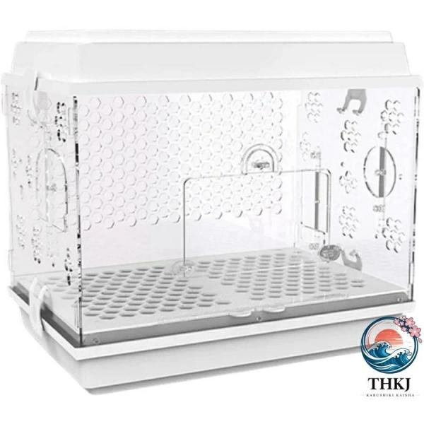 材質：アクリルサイズ：47*30*42.5cm【セット】ケージ本体、自動給餌器x1、自動給水器x1、止まり木x2、はしごx1などで構成されています。簡単分離のデザインので、お手入れ時には、取り外し可能なボトムトレー楽に分離できて、スッキリと...