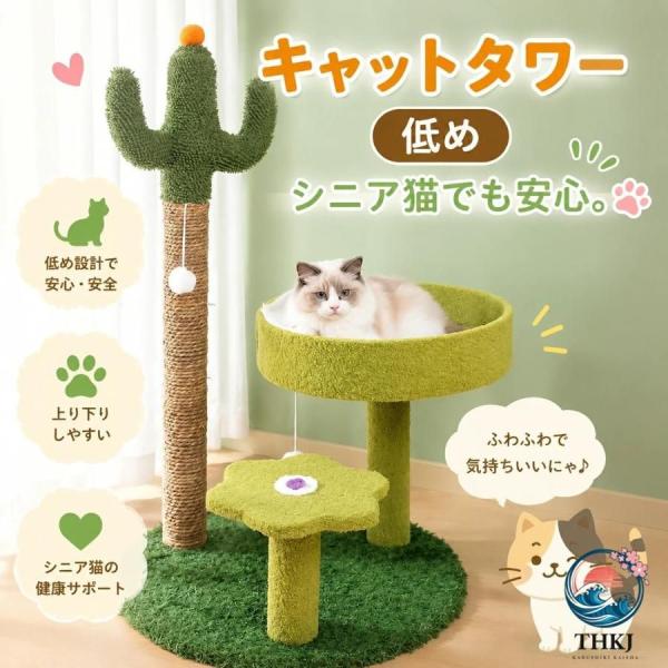 タイプ：01-11猫の足腰に負担の少ない低め設計で、シニア猫や高齢猫でも無理なく登り降りできます。無理な運動をせずに、お気に入りの場所でくつろげます。丈夫な天然サイザル麻紐を巻いた爪とぎポール付き。シニア猫の爪とぎ欲求を満たしつつ、大切な家...