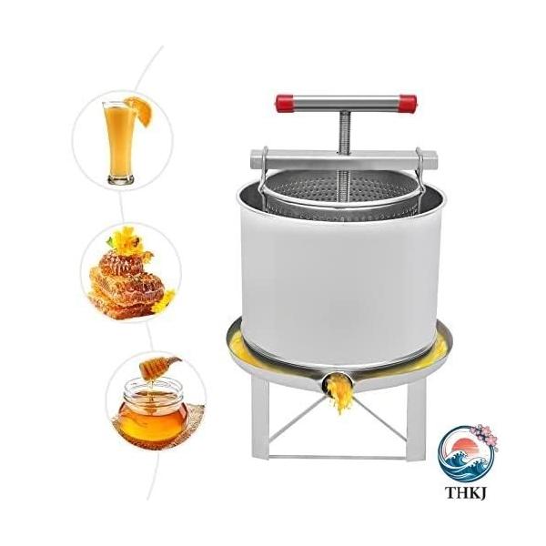 2026新改良 蜂蜜圧搾機 蜂蜜抽出機 蜜蝋抽出機 分離器 絞り器 蜜を絞り器 ステンレススチール製家庭用手動機、ワインとジュース