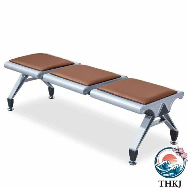 待合室チェア コンパクトベンチ 待合室用椅子 アームレスオフィスチェア 3人掛け待合室用ベンチロビーチェア ベンチチェア スリ
