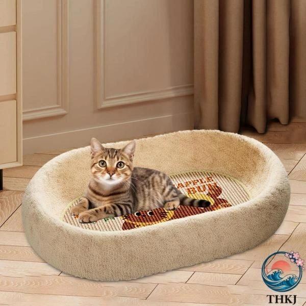猫用爪とぎパッド ボウル 多目的サイザル麻ラウンジベッド オーバルキャットスクラッチ 子猫との交流 遊び 屋外 屋内用