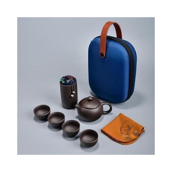 商品名:茶器セット 7点セット旅行用 煎茶道具 煎茶器セット 携帯式 中国茶器セット 紫粘土ティーポット 通勤 旅行 収納バッグ付き 贈り物 事務室用 旅行ティーセット                            商品説明:携帯式...
