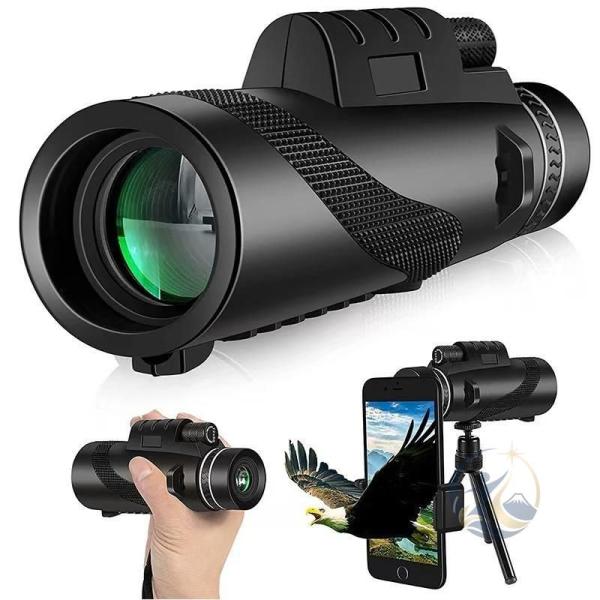 スタースコープ単眼鏡 望遠鏡 80×100 12X50 40X60HD 高倍率 BAK4レンズ 広角 コンサート バードウォッチング 軽量 防水霧 耐衝撃 固定用三脚付き