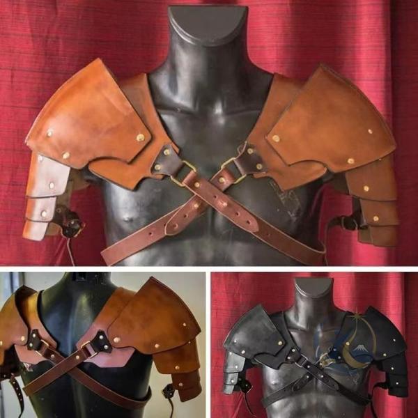 サイズ フリーサイズ 推奨身長 約140?200cm 推奨体重 50kg以上、素材 PUレザー セット内容 肩パット×2個(両肩)※本製品は大きめになります。細身過ぎるとズレ落ちる可能性があります。サイズ調整を工夫して頂けたら問題なく装備可...