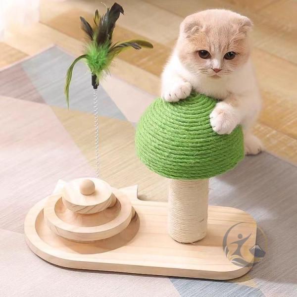 ??【機能】：キノコの猫のおもちゃは、猫のゲームの性質を解放し、猫のための幸せで快適な空間を作り、猫が遊ぶのを助け、爪を研ぎ澄まし、ペットの気分を解放することができます。 その中のすべてのアイテムは猫を楽しませることができます。猫の引っかき...