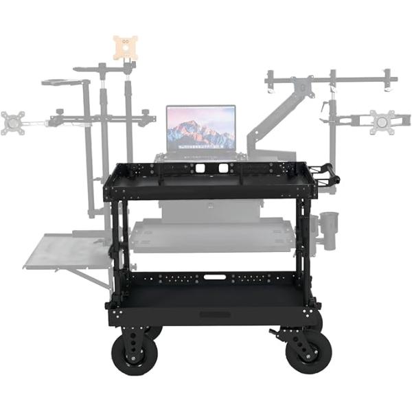 【DF新カメラベースステーションカート】カートは単なるカメラカートではありません。 30種類以上のアクセサリーからDIYで改造して、DITカート、サウンドカート、照明カート、さらにはカメラ機器カートに変えることができます。【多機能デザイン】...