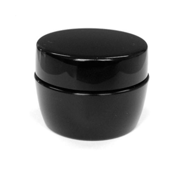 ジェルの小分けやオリジナルジェルの保管に！たっぷり大容量20mL空容器。ツヤツヤ漆黒がクールなフェイスのジェルコンテナです♪遮光性・耐溶剤性・気密性があるのでジェル等の保管にぴったり！しっかり密閉されます♪