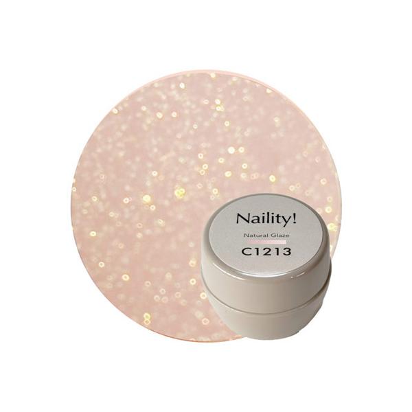 Naility!カラージェル コンテナタイプ　【カラー】C1213 ナチュラルグレーズ　シアーピンクのベースに暖色系の微細ラメが繊細に輝くグリッターカラー　【内容量】3g　【仕様】ソークオフタイプ 硬化可能波長域 320-410nm 本品は...