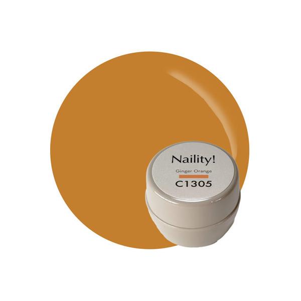 Naility!カラージェル コンテナタイプ　【カラー】C1305 ジンジャーオレンジ　ブラウン系の深みがある透け感のないマットなオレンジ　【内容量】3g　【仕様】ソークオフタイプ 硬化可能波長域 320-410nm 本品は雑貨となります、...