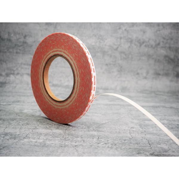 不織布を基材として、その両面に超強接着タイプの特殊ゴム系粘着剤が塗布された両面接着テープです。ステンレス・アルミ等の金属素材、ABS・PMMA・PC等のプラスチック素材、PP・CRゴム・EPDMゴム・TPE等の難接着素材に対して優れた接着性...