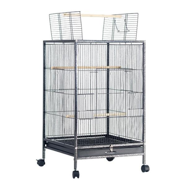 ※付属品は商品内容に記載があるもののみとなります。おもちゃ屋水入れなどは付属いたしません。天井オープン可能なバードケージが登場！移動に便利なキャスターが付属いたします。天井部分を開いて止まり木で支えるようにアレンジできます。底網付きで、底は...