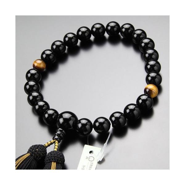 男性用 数珠、素材はオニキス・虎目石。天然石 パワーストーン 数珠のことなら、当店にお任せください。