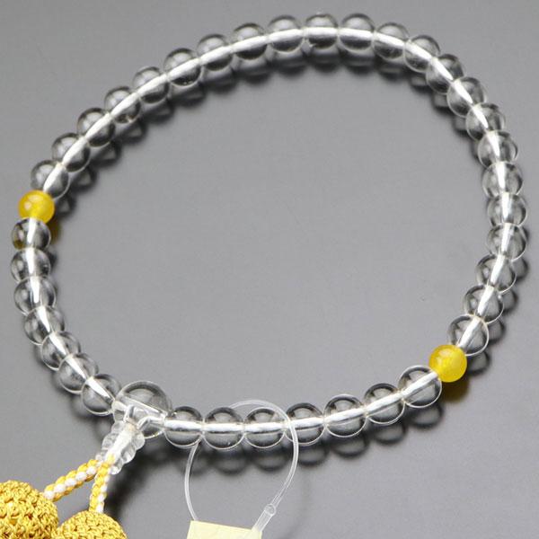 すべての宗派のお客様にお使いいただける、女性用のお数珠でございます。素材は、濁りのない表面の艶が綺麗な本水晶でございます。アクセントには、数珠素材としても大変珍しいイエロークォーツァイトを使用いたしました。お買い求め頂きやすい価格ではありま...