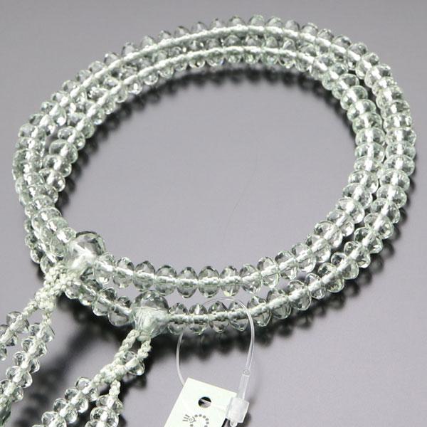 すべての宗派のお客様にお使い頂ける女性用のお数珠でございます。お数珠が二重になっているため、体裁がよく人気のお数珠でございます。素材は、透明度の高い上質のグリーンアメジストでございます。グリーンアメジストの正式名称は「プラジオライト」といい...