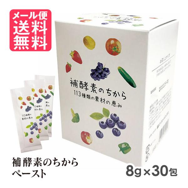 【メール便送料無料】補酵素 ペーストタイプ 113種類 天然野草 果物 DC-15菌発酵物配合 乳酸菌生産物 キウイフルーツ味 240g 30個 腸 菌活 日本製補酵素の力 ペースト 8g×30包入り フジスコ 野草原酵素 エキス サプリメ...