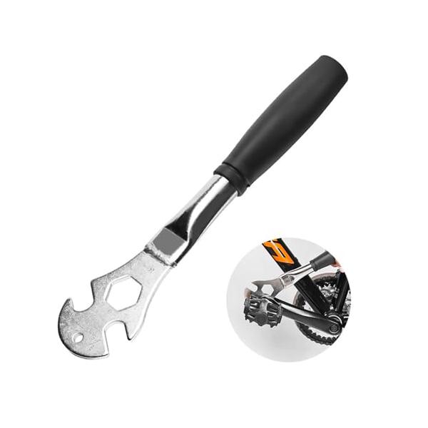 1. 自転車のペダルを取り外しするためのペダルレンチです。全長28cmで、幅約6cm。素材はハイカーボン スチールで、重さ約250gです。2. 高カーボン スチールボディ：厚みのある高カーボン スチール板を使用しており、ペダルを傷つけ★★商...