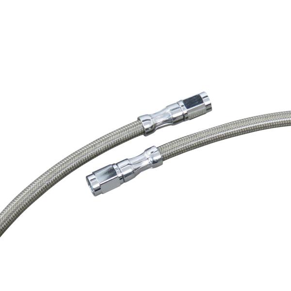 ・メーカー：G.T.S(ジーティーエス)・メーカー品番：000351・OEM：-・適合車種：-・色：フィッティング：クロームホース:素地(クリアーコート)・素材：フィッティング:スチールホース:ステンレスメッシュ・サイズ：長さ約580mm　...