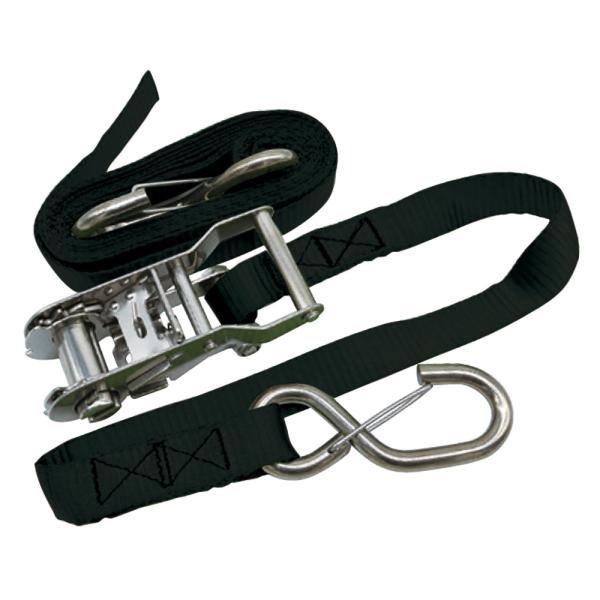 ■固定側ベルト：300mm■巻取側ベルト：3,200mm■幅：25mm■使用荷重：400kg■破断荷重：800kg●タイトトレーラー用リペア、オプション部品です。