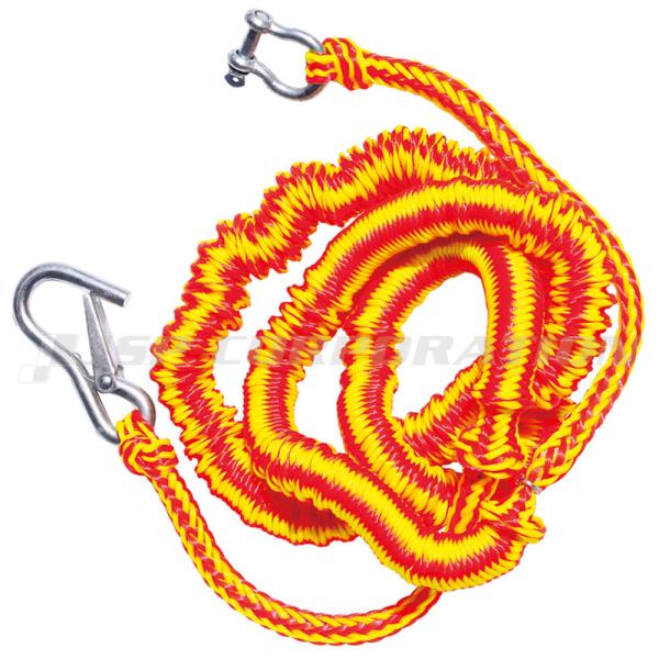 ■ロープの長さ：2〜6mまで伸びます。■破断強度：1134kg(2500lb)●ロープ本体は赤と黄色で見つけやすいカラーリングです●ロープ本体はポリプロピレン製で、水に浮きます。金属部分は亜鉛です●伸縮性があり使用しないときはコンパクトにま...