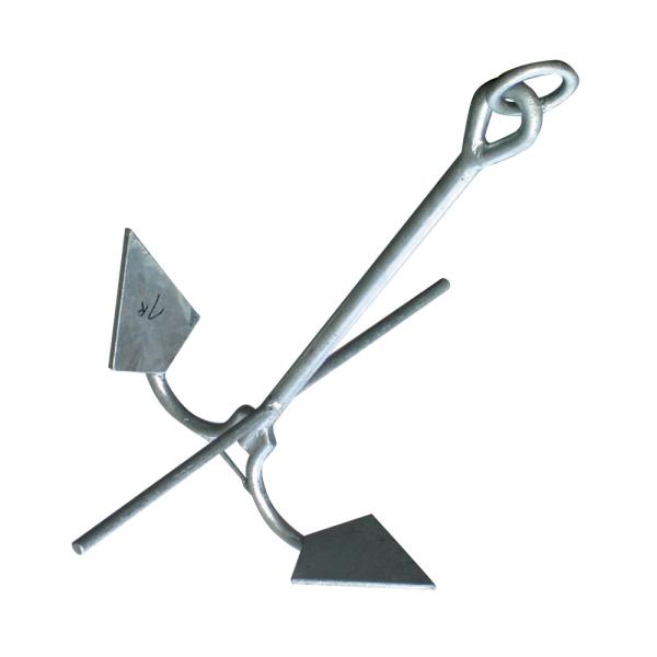 ◆メーカー直送品　※代引不可■サイズ：全長840×ツメの巾700×ストック長730mm●砂、石、漁礁、泥等、使用場所を選ばない、オールマイティーなアンカーです。●ストック棒、爪部分は折りたためません。