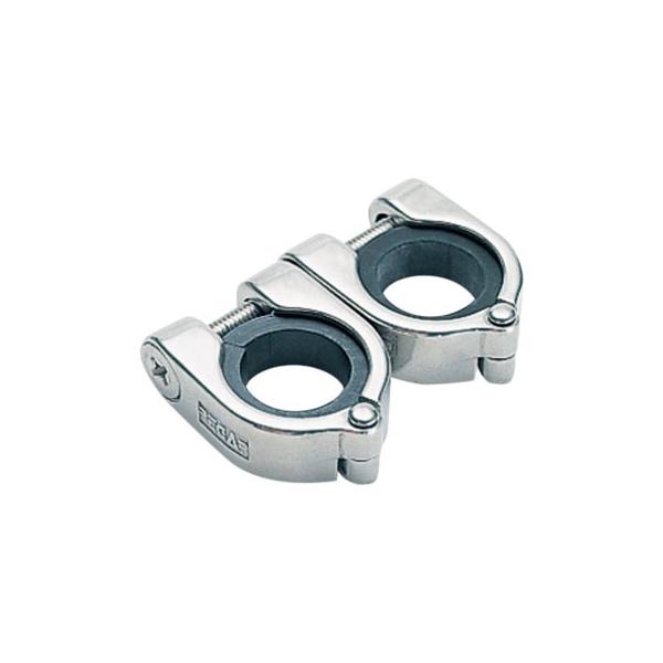 ■クランプパイプ：25〜32φ■パイプクランプ：7091■材質：ステンレス製(SUS316)●レールにパイプを取り付ける時便利です。●パイプクランプとパイプクランプは、ボルト1本で取付られており、圧着されていないので、パイプクランプ同士の固...