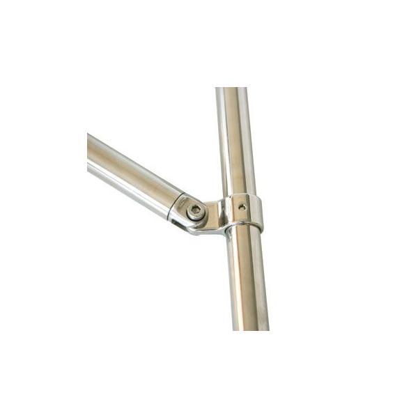 ■パイプアイ側パイプ径：32φ■パイプアイ：7134■フォークアウトサイド側パイプ径：25φ-1.5t■フォークアウトサイド：7045■材質：ステンレス製(SUS316)●パイプを一方向に回転したり、パイプとパイプを接続したい時、パイプでス...