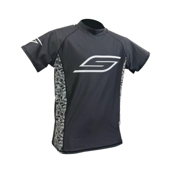 ■サイズ(胸囲/着丈)：M(94-99/65cm)、L(100-105/67cm)、XL(104-109/69cm)■カラー：ブラック●SLIPPERY(スリッパリー)のラッシュガードです。●スリッパリーの サイドがブラック/カモ柄になって...