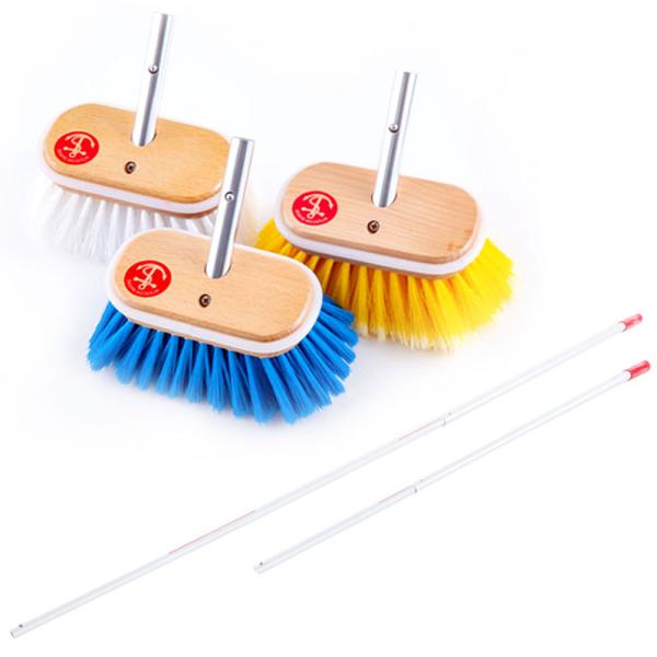 ■ヘッド:15cm■ハンドル：100〜180cm■タイプ：ソフト（イエロー）、ミディアム（ブルー）、ハード（ホワイト）●この商品の特徴は8インチ約20cmのプレミアムデッキブラシをヘッドを小さくし6インチ（15cm)とすることで幅の小さな部...
