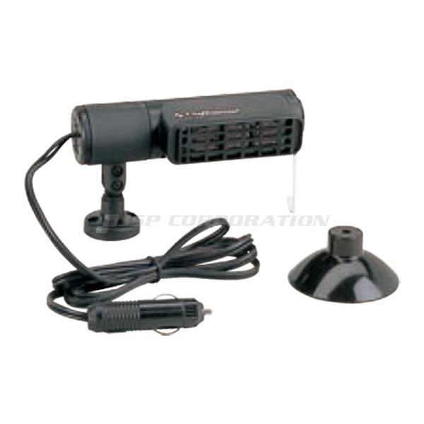 ■電源：12V 100W　■最大消費電力：8.3A　■暖房能力：340BTU　■サイズ：高さ100×長さ200×奥行60mm●12V電源で使用するミニタイプのセラミックヒーターです。デフロスターがついていないボートではフロントガラスの曇りは...