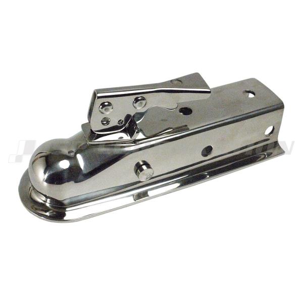 ■2インチボール対応■牽引最大重量：1589kg●ステンレス製、鏡面仕上げ。●取付穴位置：穴の中心間76.35mm（上部）、78mm（側面）、穴径：約13mm（すべて）●カプラーロックピンは別売となります。※カプラーを取り付けた場合、カプラ...