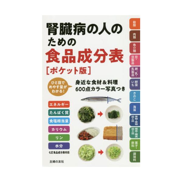 【発売日：2020年04月16日】主婦の友社/編/腎臓病の人のための食品成分表 ポケット版 エネルギー たんぱく質 食塩相当量 カリウム リン 水分、メディア：BOOK、発売日：2020/04、重量：194g、商品コード：NEOBK-248...