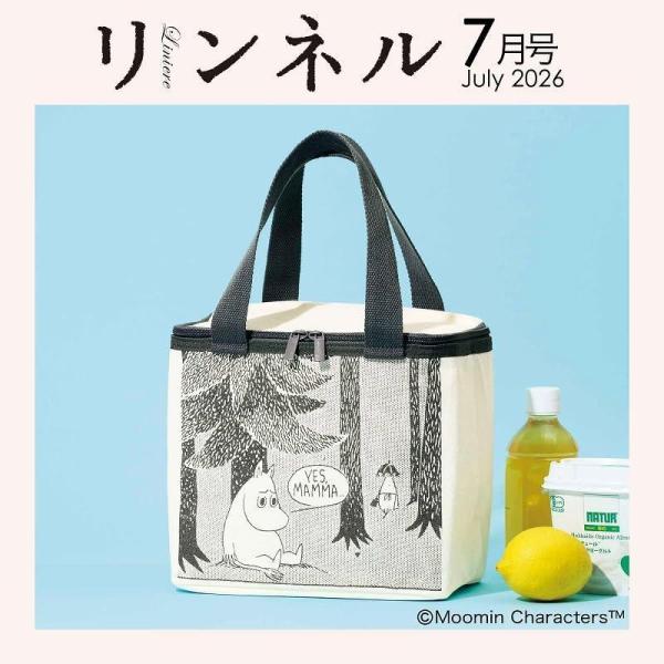 【発売日：2026年05月20日】宝島社/リンネル 2026年7月号 【付録】 Moomin ムーミン スクエア型でたっぷり入る! お出かけ保冷バッグ、メディア：BOOK、発売日：2026/05、重量：1100g、商品コード：NEOBK-3...