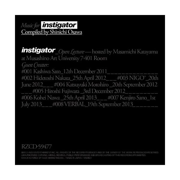 【発売日：2013年12月18日】オムニバス/Music for Instigator Compiled by Shinichi Osawa、メディア：CDA、発売日：2013/12/18、商品コード：RZCD-59477、JANコード/I...