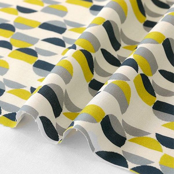 ( コットン )バブリーイエローコットン(BUBBLY Yellow) - ユーリックシリーズ-【 商用利用可 】+販売サイズ：110cm x 45cm　+素材：コットン100%+厚み：20s 肌触り良く柔らかいコットンです。水通しをすると...