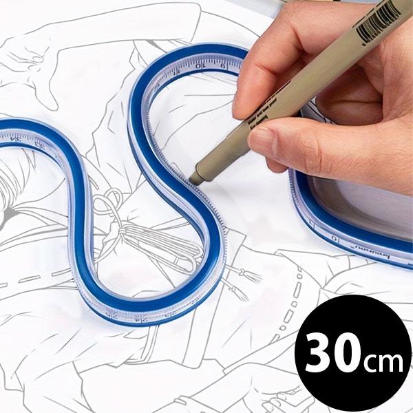 ( ツール ) 30cm 自在曲線定規 (flexible curve ruler)   目盛付 │ 【 商用利用可 】メール便（ゆうパケット）なら3個まで、4個以上は宅配便■入数：1個■サイズ： 30cm■素材：PVC形に合わせて型取り、...
