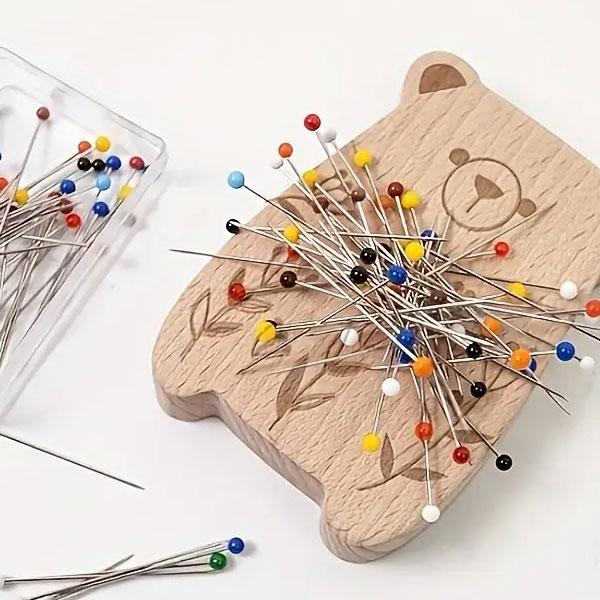 ( ツール ) 木製動物 マグネット ピンクッション マチ針 100本付き  │ 3 type■サイズ： 猫：約8x5.5x1.5cmウサギ：約8.5x4.8x1.5cmクマ：約8x5.6x1.5cm■素材：木製 磁石 鉄■入数：1個木のぬ...