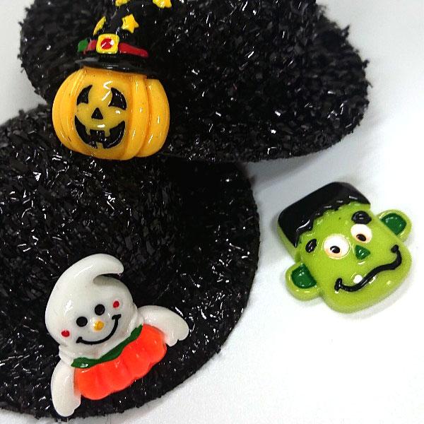 ( チャーム ) ハッピーハロウィンパーティー│ハロウィンチャーム キャラクター３種類　【 商用利用可 】クルーガン等の接着剤で貼り付けてデコレーションが出来る可愛いハロウィンキャラクターです。スマホケースや小物におススメ♪+販売サイズ：ジ...