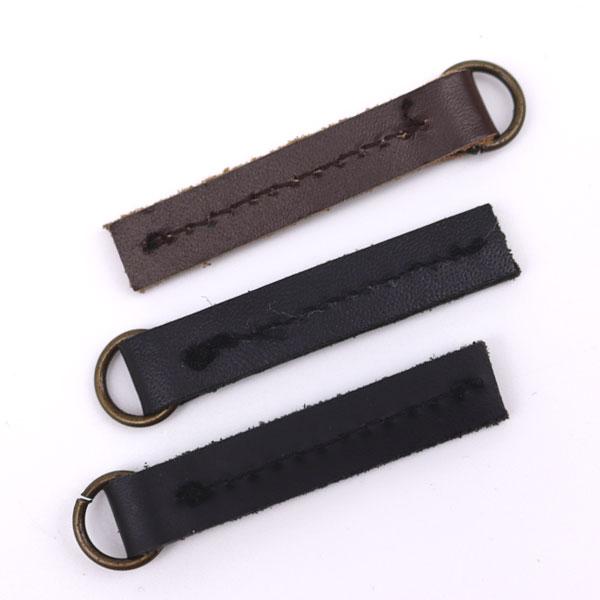 ( ファスナー引き手 ) 本革 返し縫い ファスナー 引き手 (2color) │ 1個  【 商用利用可 】■入数：1個■サイズ： 8mm x 44mm   ■素材：本革（レザー)、金属※レザーのカラー加工により色や硬さが若干変わることが...